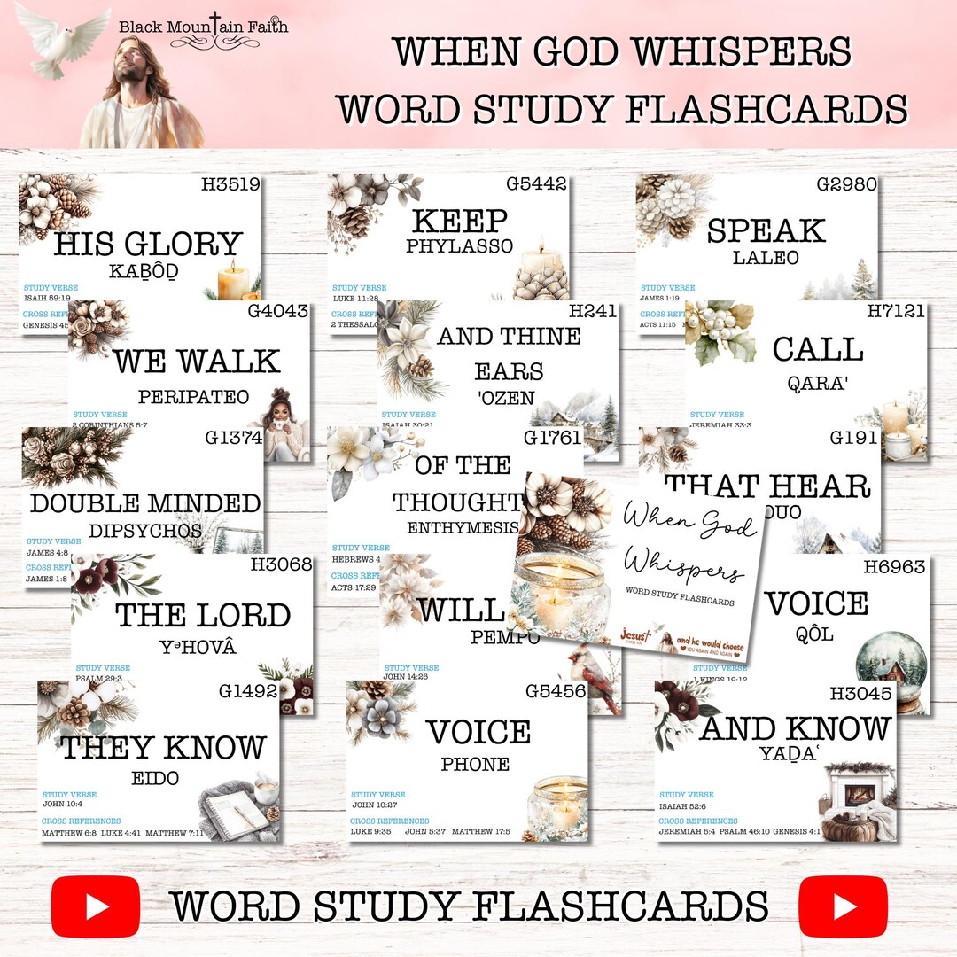 Word Flashcards | Scripture Study Cards, Bible Study - Etsy