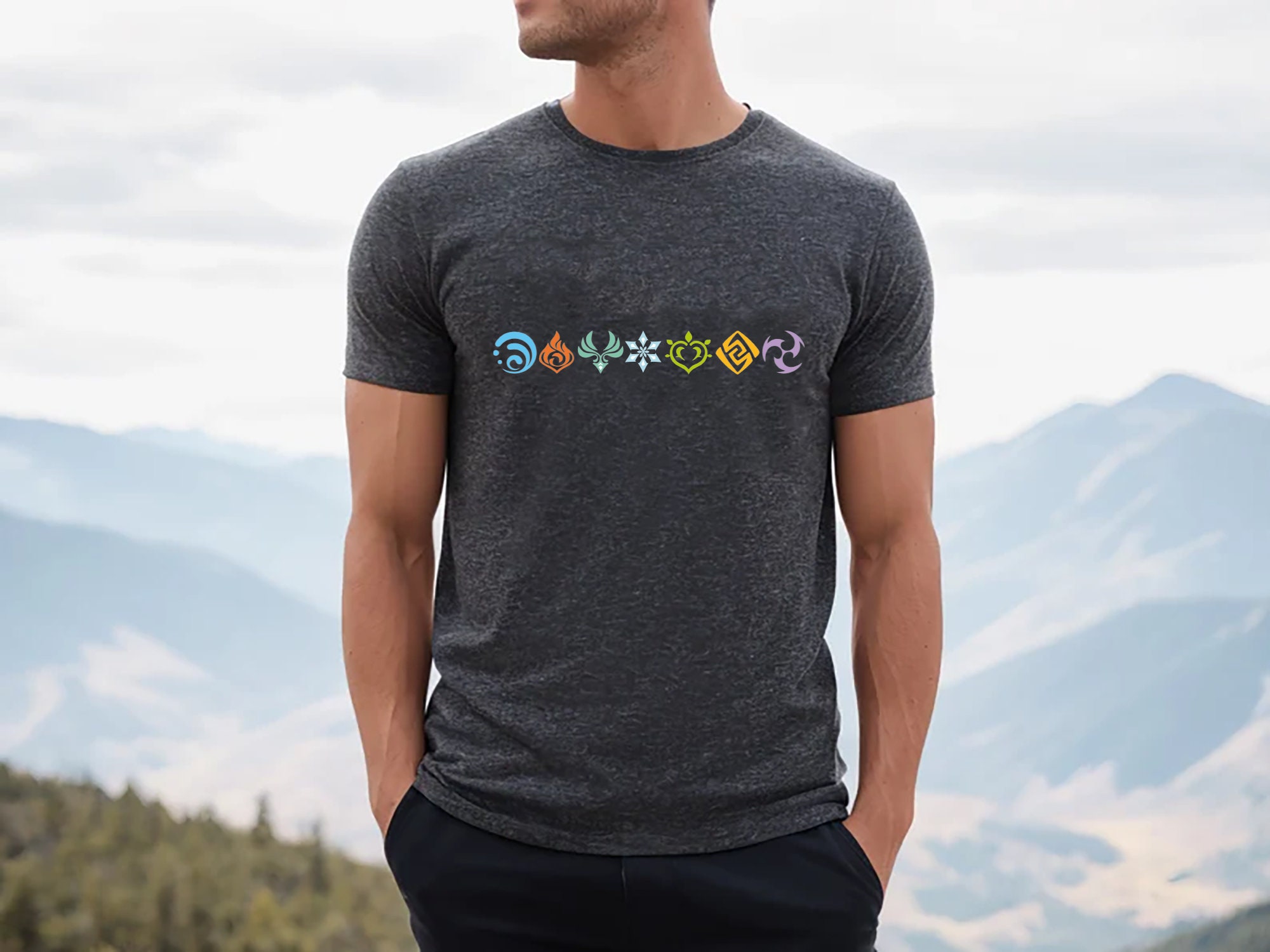 Genshin Impact Elements Shirt, Gamer Shirt, Sweatshirt, Hoodie, Zhongli ...