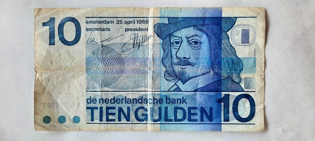 Two Netherlands 10 Gulden Banknote 1968, 10 Dutch Guilders, Dutch ...