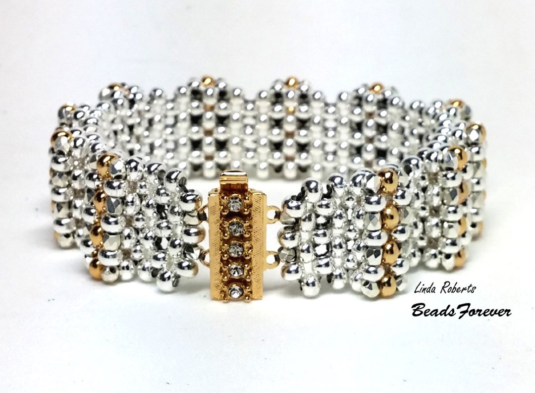Beading Tutorial - High Rise Metal Bead Bracelet - Right Angle and ...