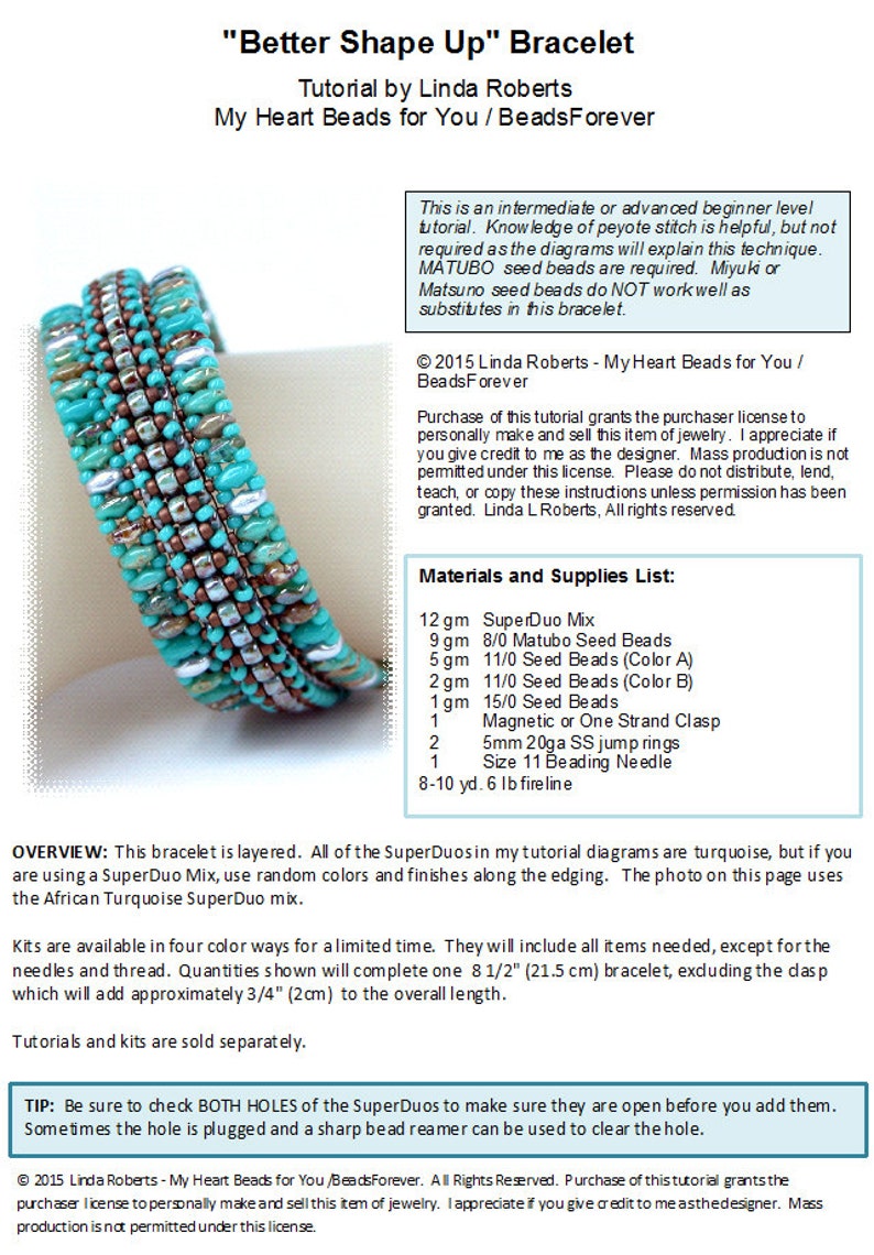 Beading Tutorial Better Shape up Bracelet Superduos - Etsy
