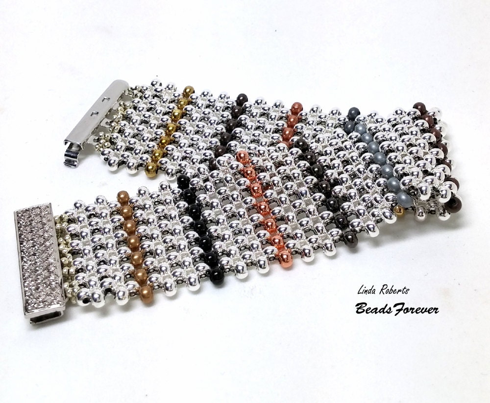 Beading Tutorial Metal Bead Sampler Bracelet Right Angle | Etsy