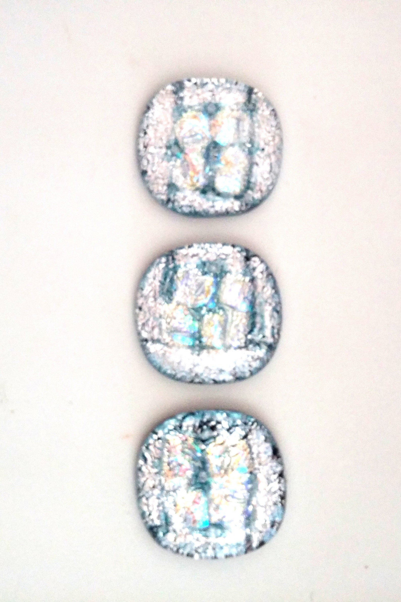 Icy Cold Dichroic Glass Cabochons Set of 3 - Etsy