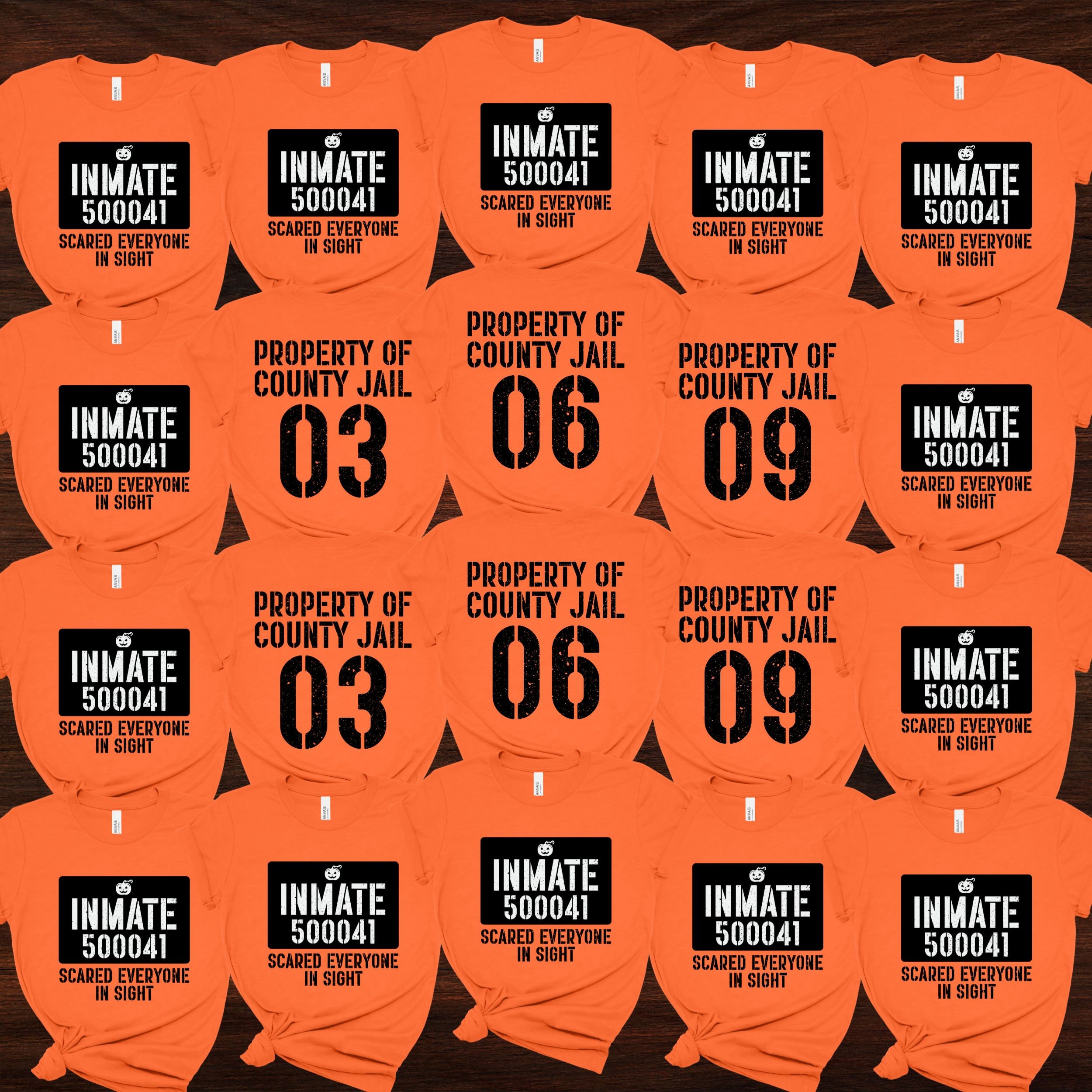 Custom Basketball Softball Halloween Shirts, Inmate Matching Halloween ...