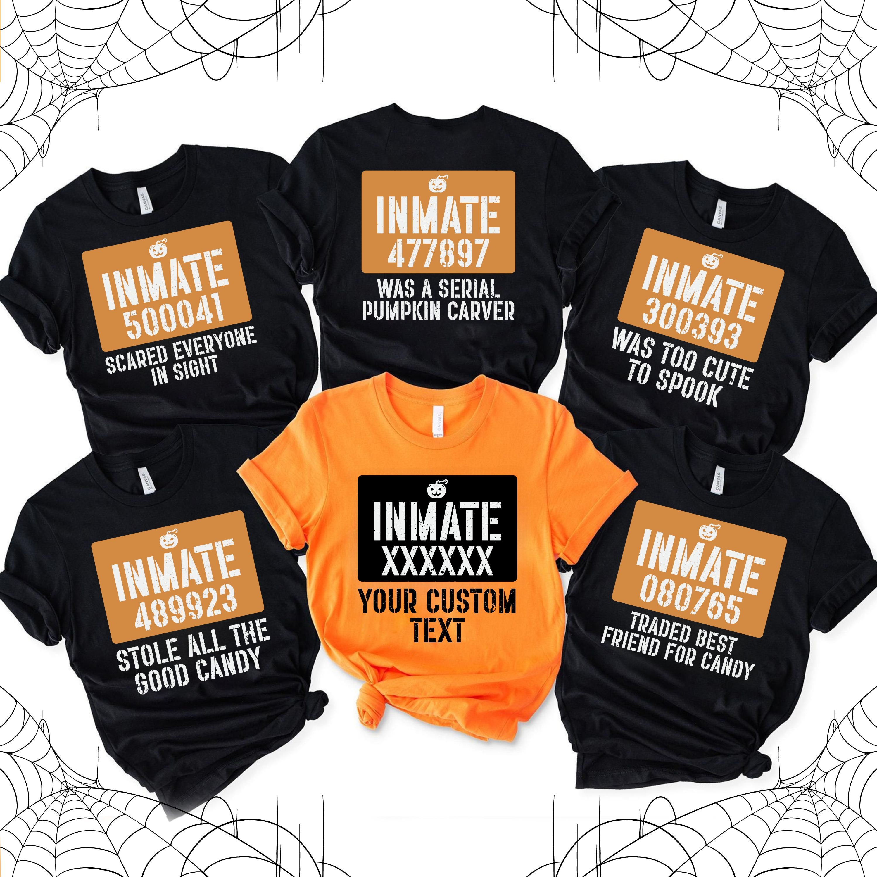 Custom Basketball Softball Halloween Shirts, Inmate Matching Halloween ...