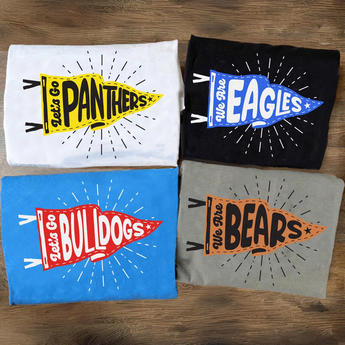 Custom Mascot Pennants Flag Shirt, Pennant Mascot Shirt, School Spirit ...