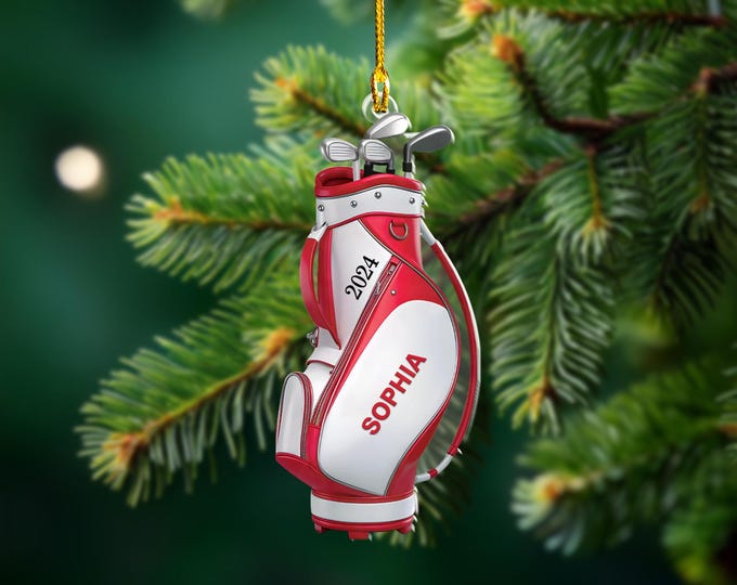 Personalized Golf Cart Ornament Golf Clubs Ornament Golfer Gift Xmas ...