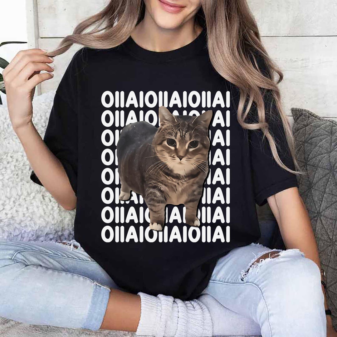 Funny Spinning Cat Meme Shirt - Oiiaa Brainrot Design - Etsy