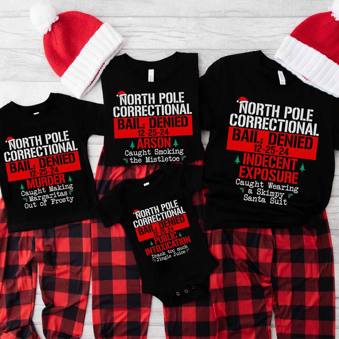 Custom North Pole Correctional Shirt, Funny Family Matching Christmas ...
