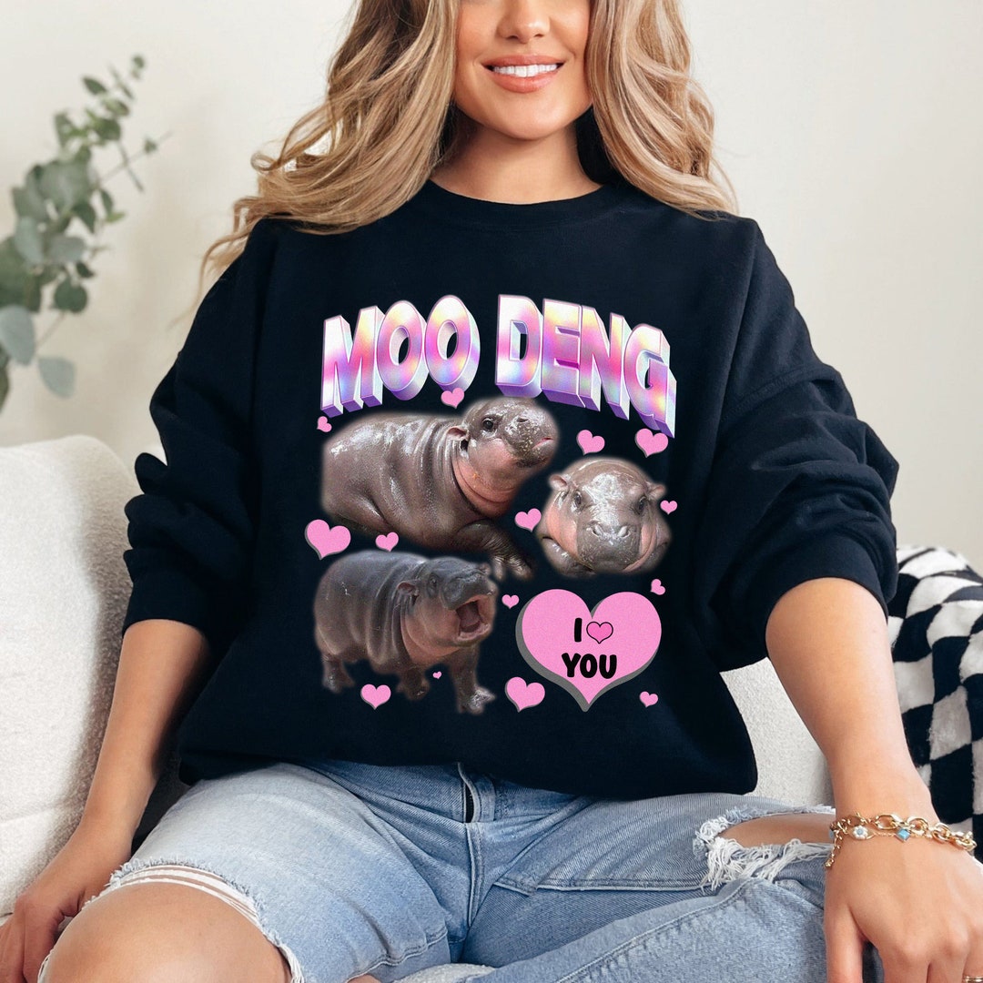 Moo Deng T-shirt, Moo Deng Merch, Moo Deng Gift, Baby Hippo Tee, Zoo ...