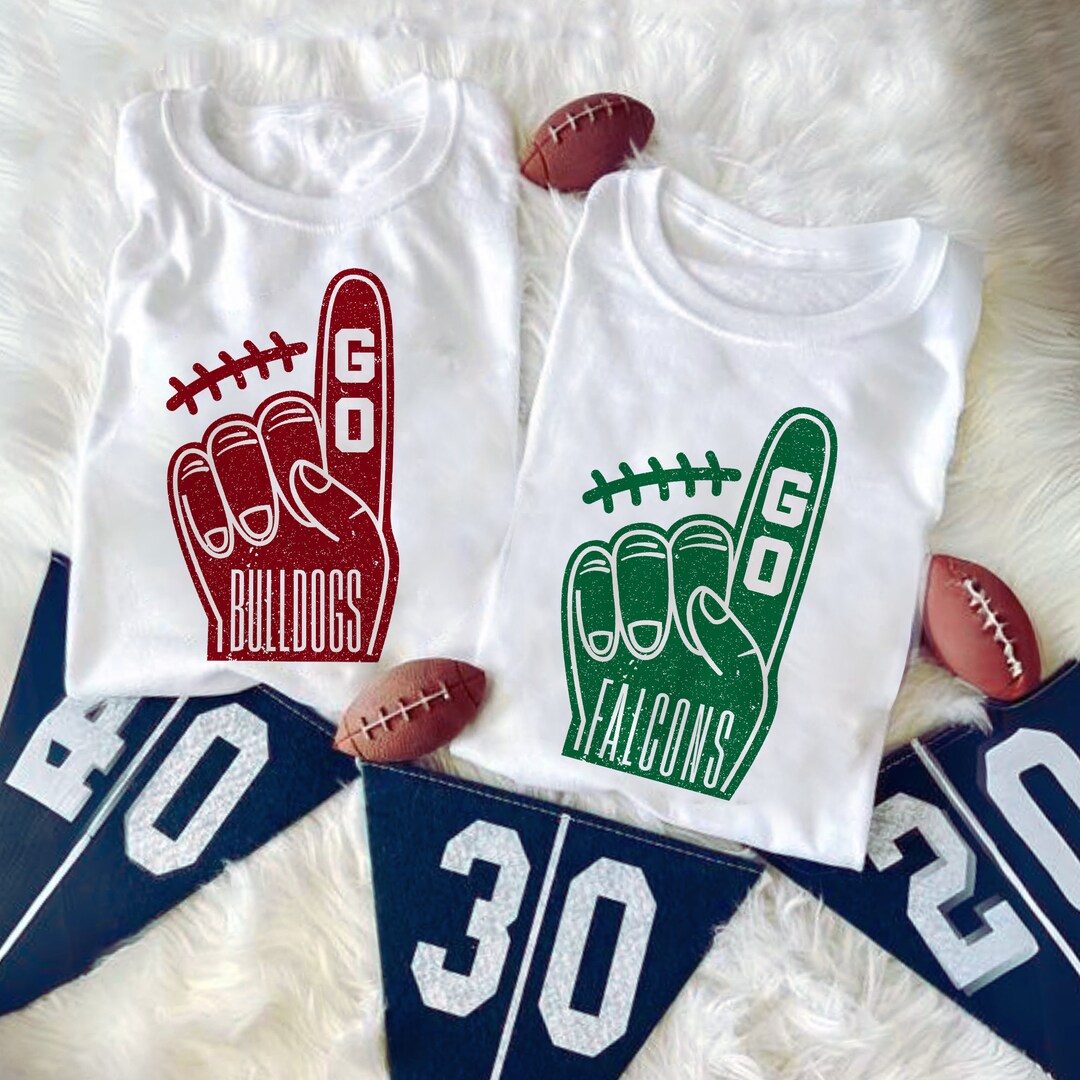 Custom Mascot Foam Finger Shirt, Go Mascot Cheer Shirt, School Spirit ...