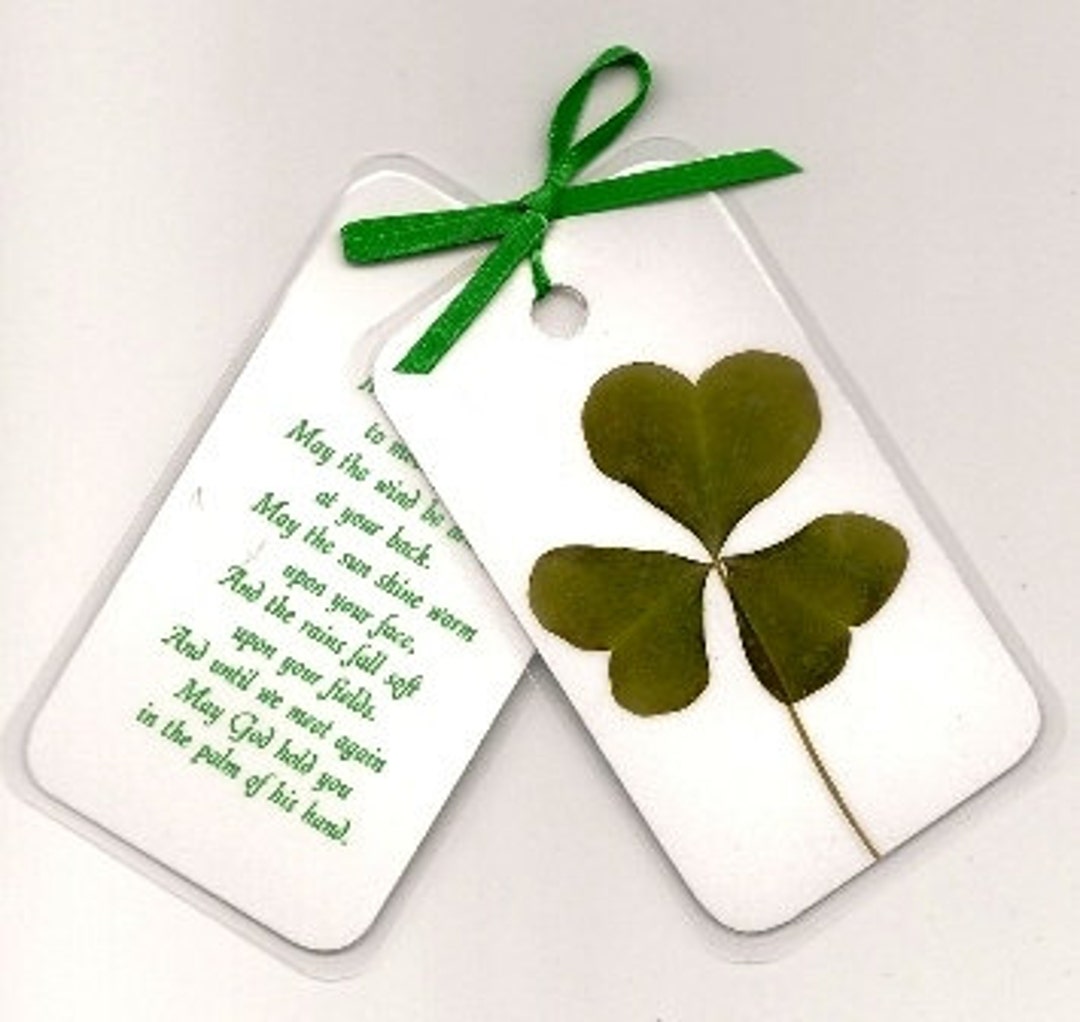 Magnetic Bookmark With Real Pressed Flowers (shamrock With Irish ...