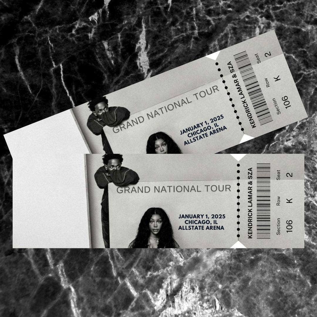 Personalized Kendrick Lamar & SZA Grand National Tour Concert Ticket - Etsy