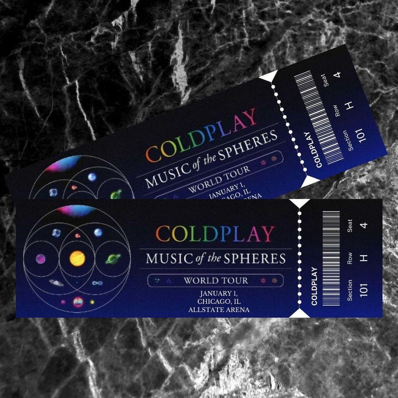 Personalized Coldplay Music of the Spheres Tour Concert Ticket - Etsy