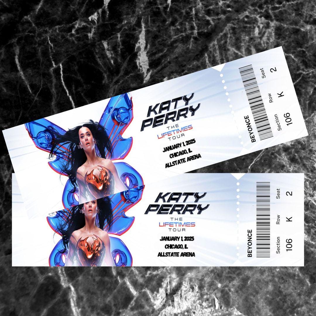 Personalized Katy Perry the Lifetimes Tour Concert Ticket - Etsy Australia