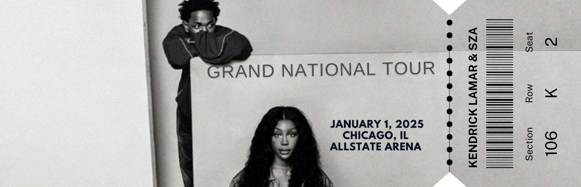 Personalized Kendrick Lamar & SZA Grand National Tour Concert Ticket - Etsy