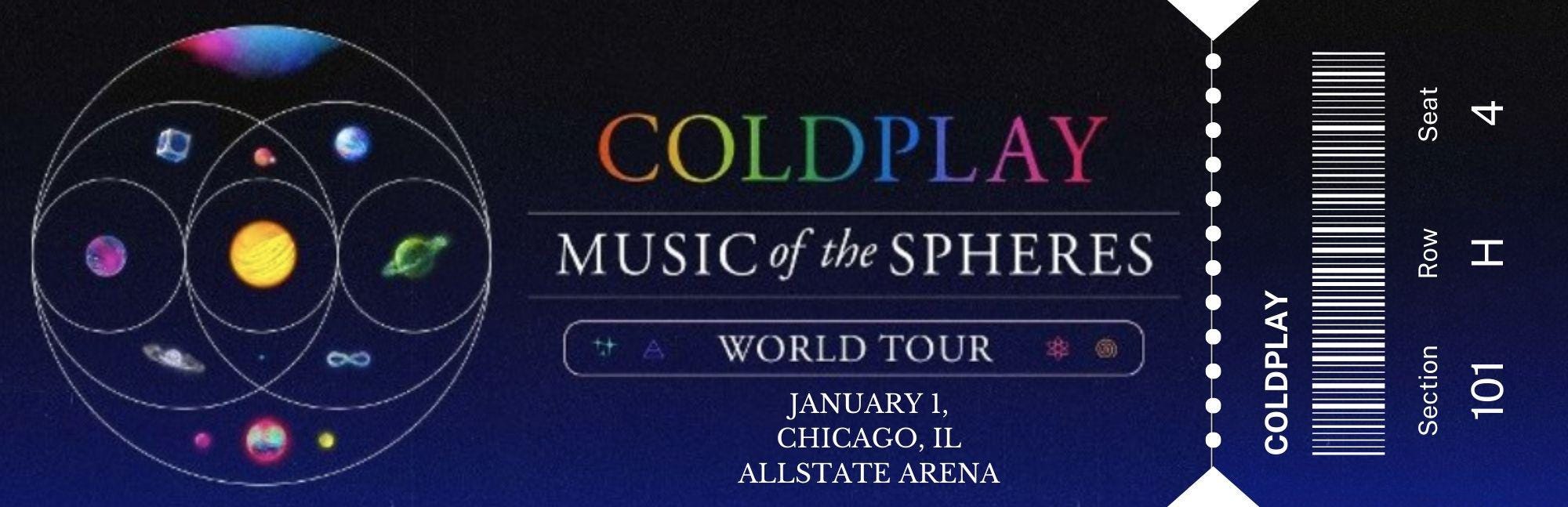 Personalized Coldplay Music of the Spheres Tour Concert Ticket - Etsy