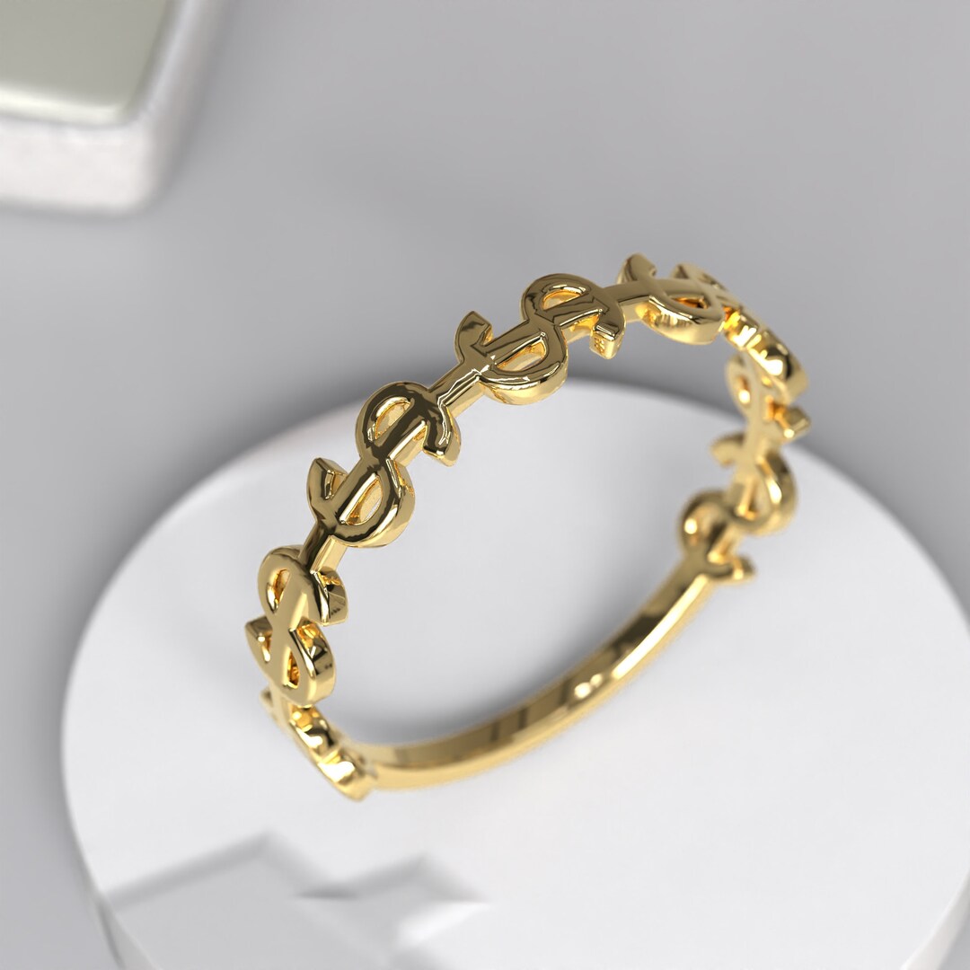Dollar Sign Ring, Dainty Symbol Ring, Currency Ring, Tiny Dollar Symbol ...