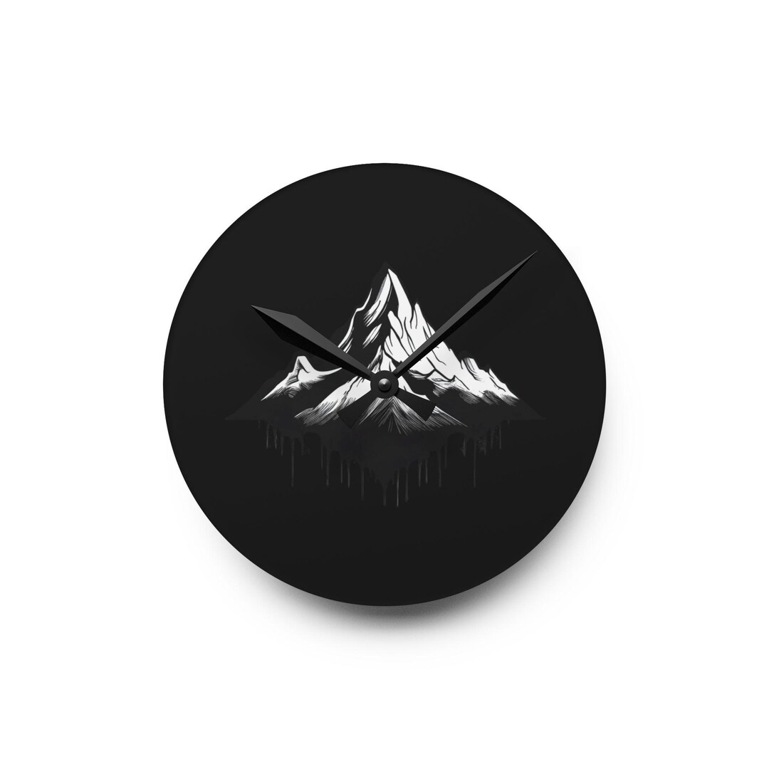 Melted Mountain Acrylic Clock, Modern Wall Decor, Unique Home Accent ...