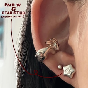 925 Sterling Silver Bunny Ear Cuff - Chunky Silver Earcuff No Piercing ...