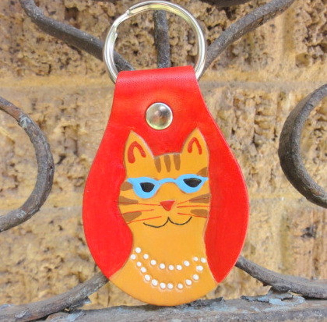 Key Fob With Cool Cat - Etsy
