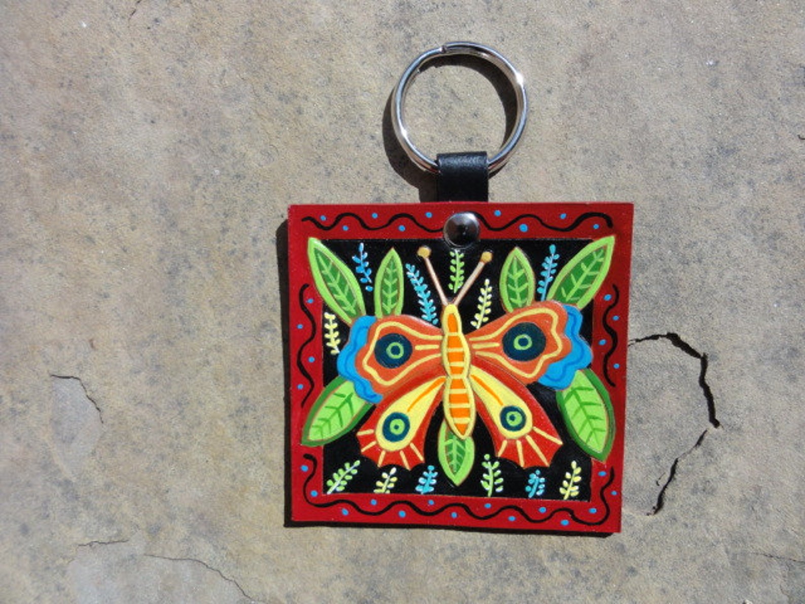 Mola Butterfly Key Fob - Etsy