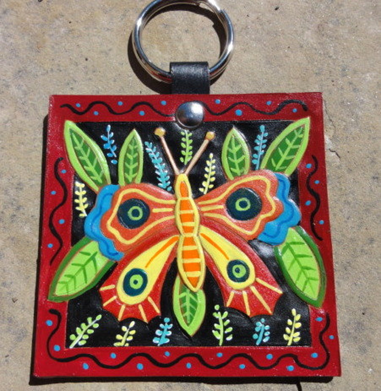 Mola Butterfly Key Fob - Etsy