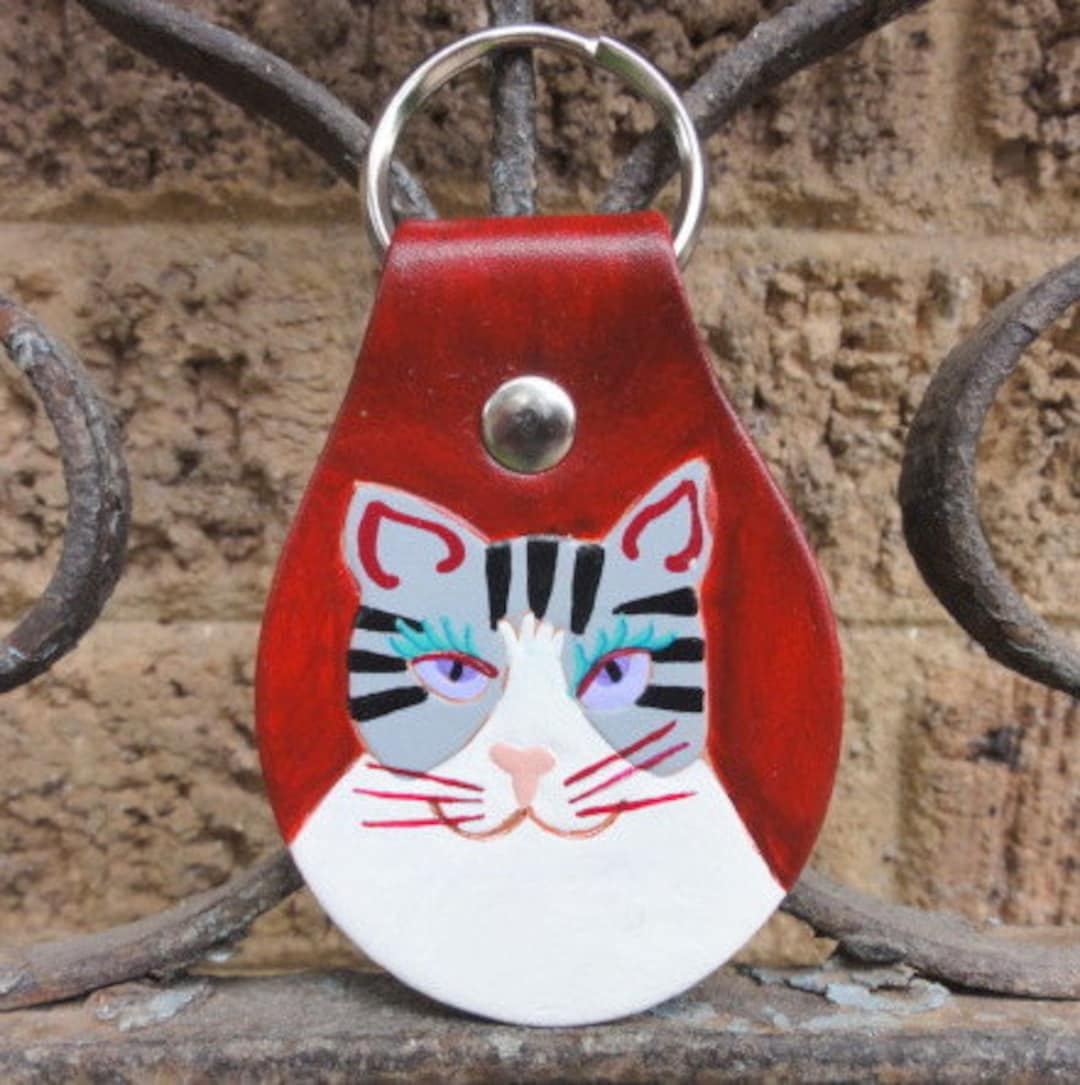 Key Fob With Tabby Cat - Etsy