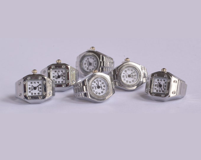 Vintage Ring Watch, Functional, Circle, Mini 90s, Y2K, Adjustable ...