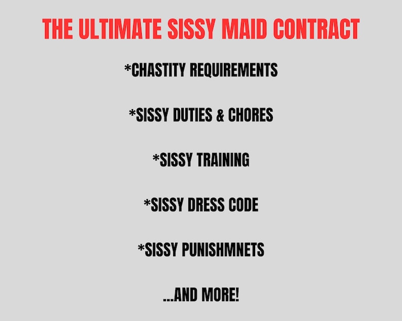 Sissy Maid Ownership Contract: Print & Sign With Mistress (PDF Instant Download) - Etsy