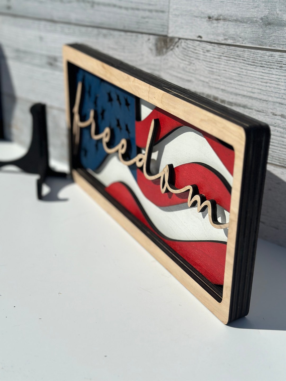 Freedom Flag Table Display or Wall Hanging. Patriotic Sign, USA Decor ...