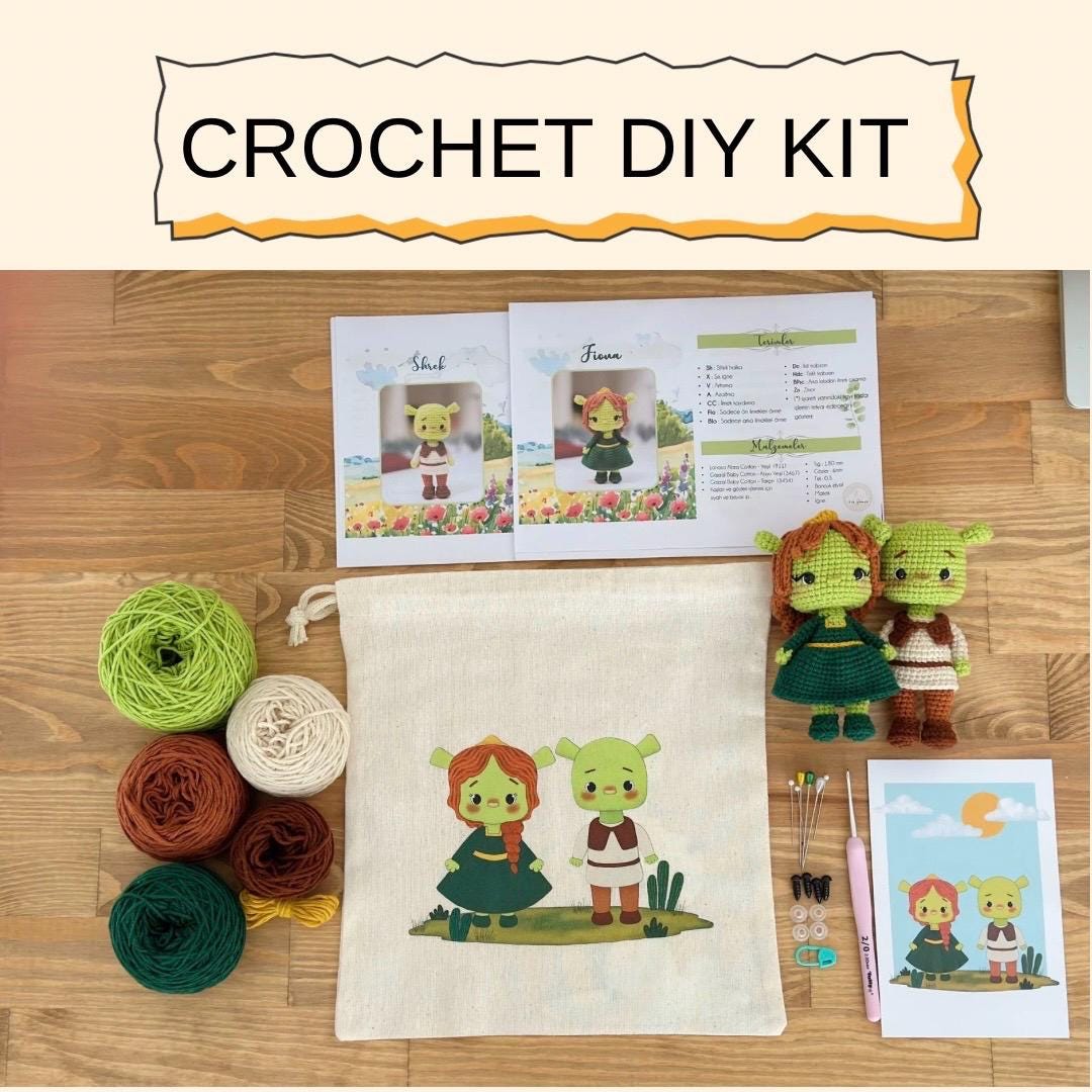 Crochet Pattern for Green Ogre Couple - DIY Amigurumi Kit Project Bag ...