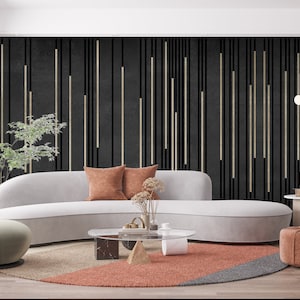 Modern Wallpaper Geometric Pattern Wallpaper Modern Lines Wall Art Art ...