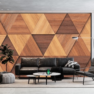 Triangle Wall Art Wood Wallpaper Triangle Wallpaper Livingroom ...