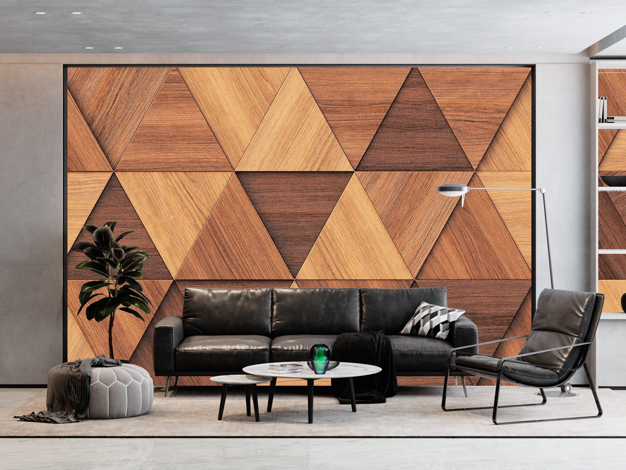 Triangle Wall Art Wood Wallpaper Triangle Wallpaper Livingroom ...