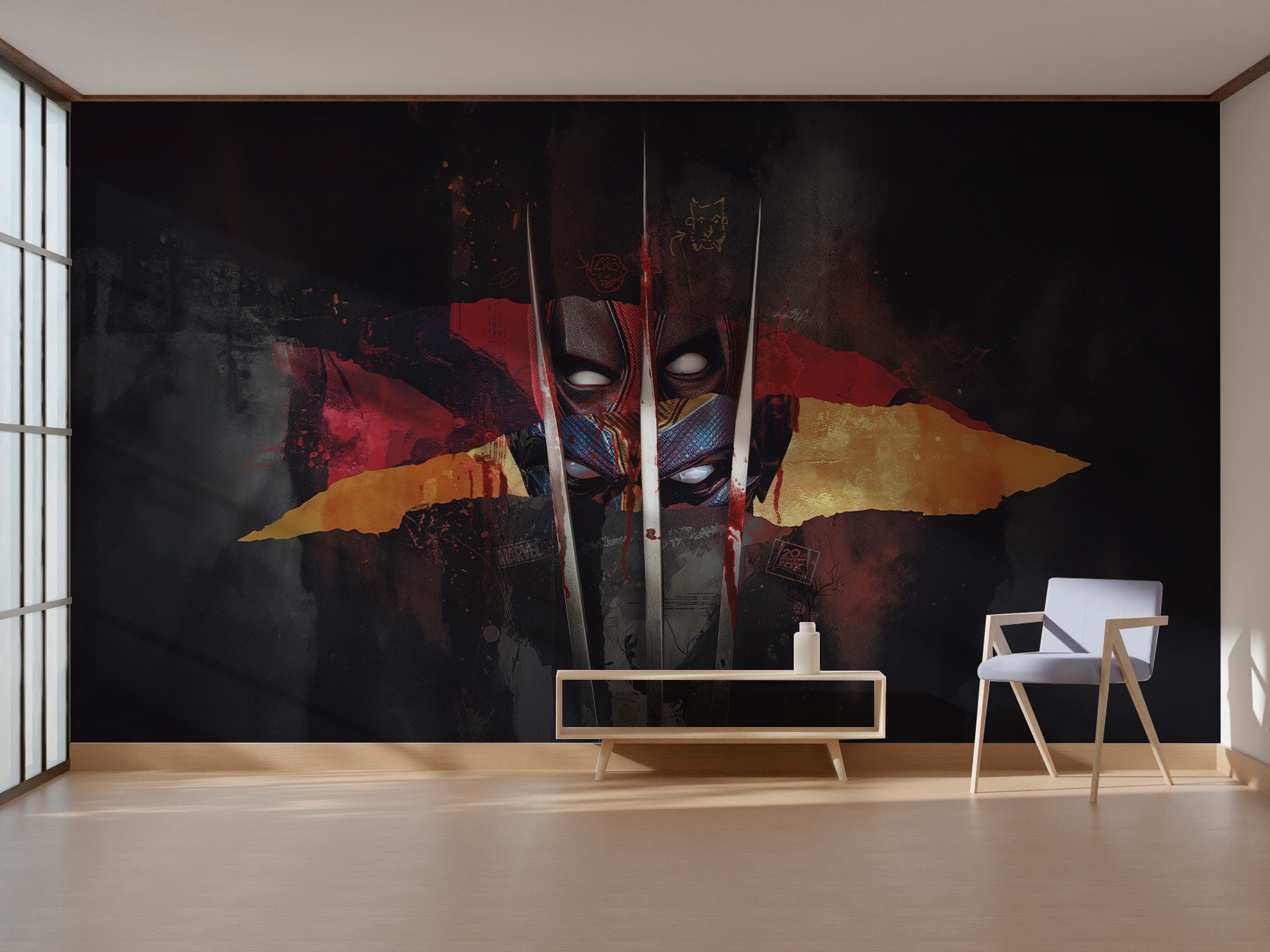 Deadpool Wall Mural Wolverine Wallpaper Superhero Wallpaper Nursery ...