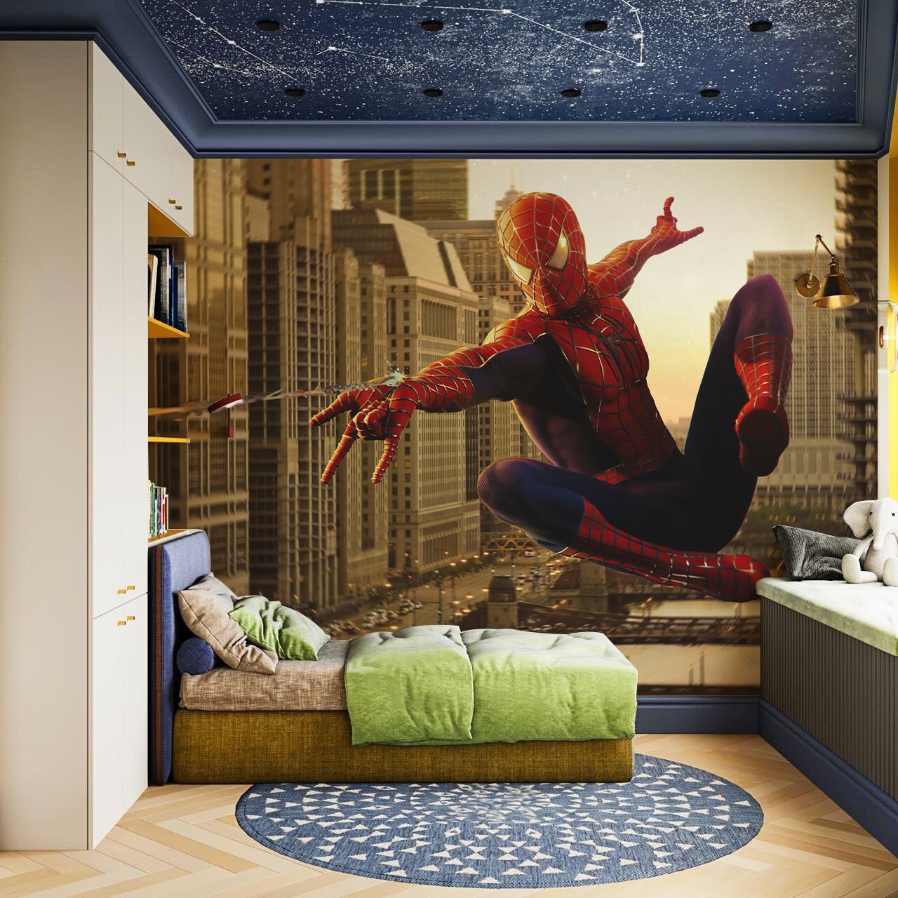 Spiderman Wall ART Wall Mural Spiderman Wallpaper Superhero Wallpaper ...