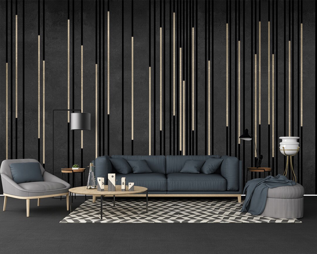 Modern Wallpaper Geometric Pattern Wallpaper Modern Lines Wall Art Art ...