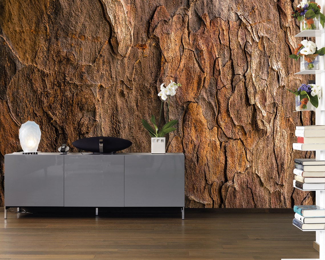 Bark and Wood Wallpaper Texture Wallpaper Brown Tree Patterns Wall ...
