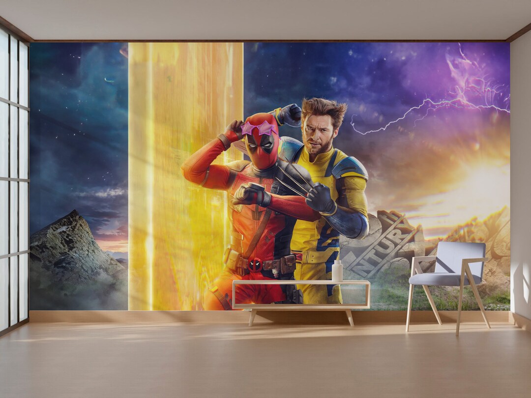 Deadpool Wall Mural Wolverine Wallpaper Superhero Wallpaper Nursery ...