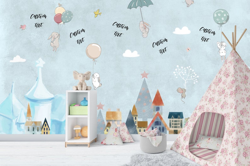 Customizable Wallpaper Kids Wallpaper Balloons Wallpaper Kids Wall ...