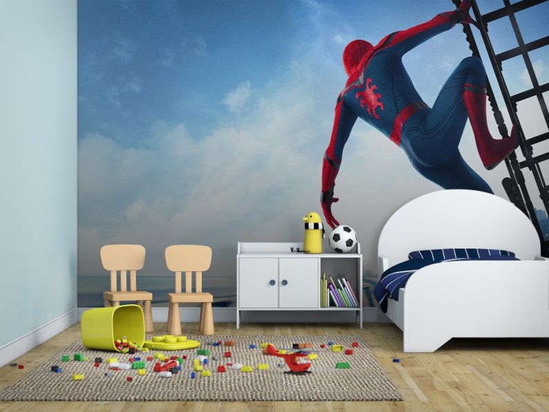 Spiderman Skyrocket Wall Mural Spiderman Skyrocket Wallpaper Superhero ...