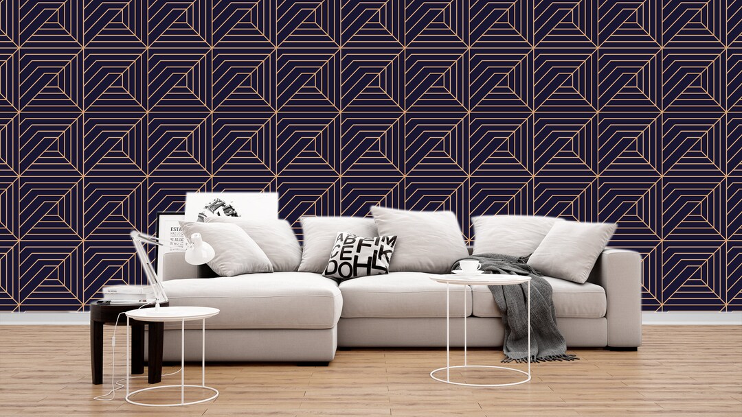 Navy Blue Wallpaper Design Navy Blue Wallpaper - Etsy