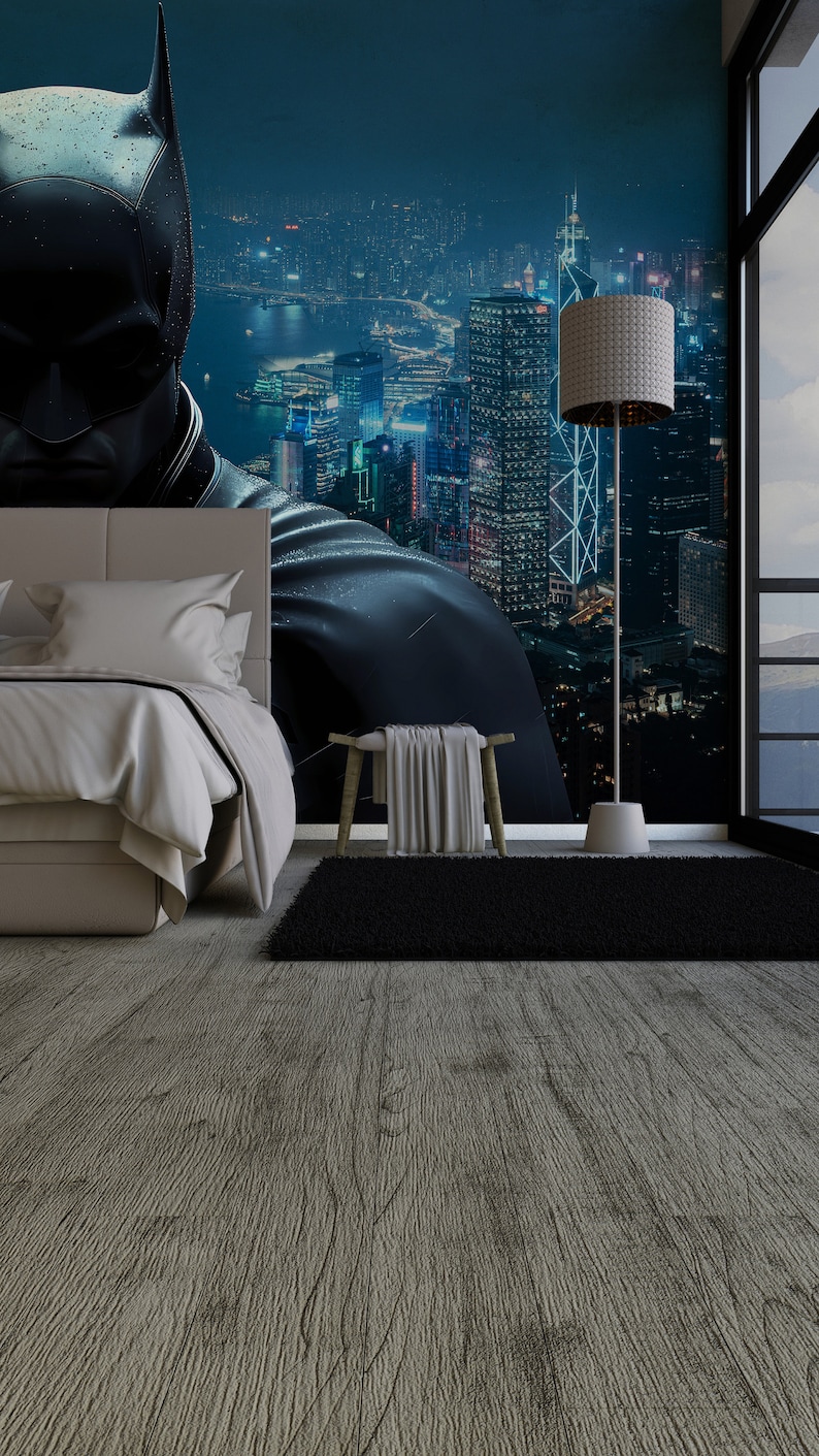 Batman Wall Mural Batman Wallpaper Superhero Wallpaper Nursery Decor ...