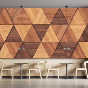 Triangle Wall Art Wood Wallpaper Triangle Wallpaper Livingroom ...