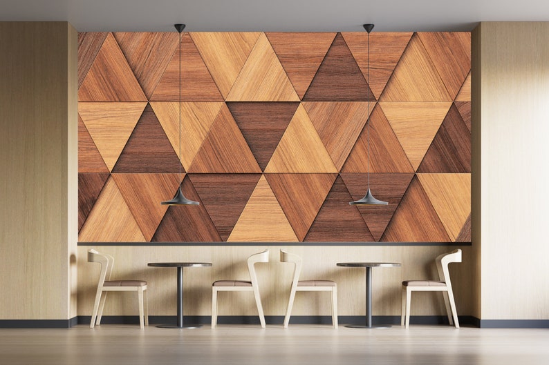 Triangle Wall Art Wood Wallpaper Triangle Wallpaper Livingroom ...