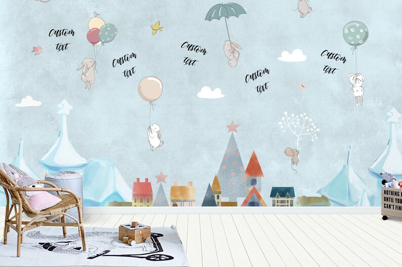 Customizable Wallpaper Kids Wallpaper Balloons Wallpaper Kids Wall ...