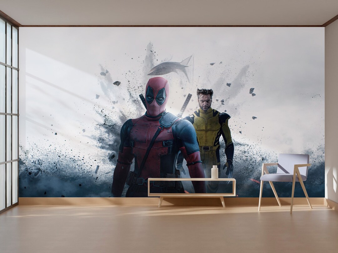 Deadpool Wall Mural Wolverine Wallpaper Superhero Wallpaper Nursery ...