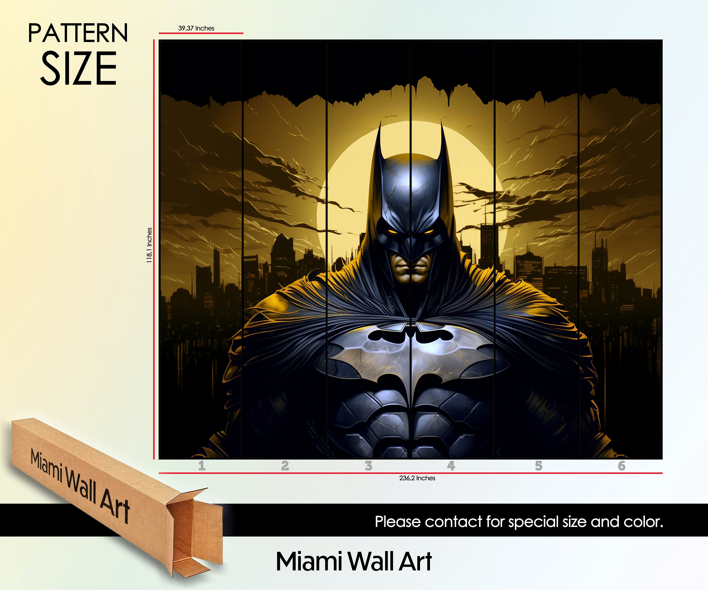 Batman Full Moon Wall Mural Batman Full Moon Wallpaper Superhero ...