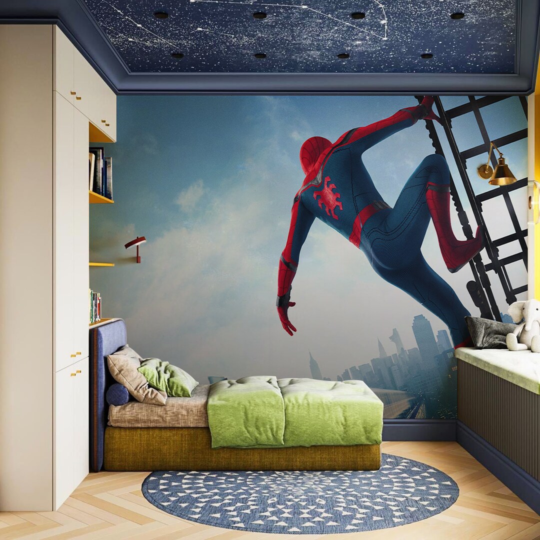 Spiderman Skyrocket Wall Mural Spiderman Skyrocket Wallpaper Superhero ...